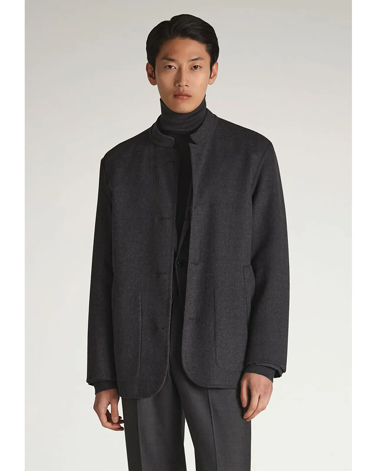 Wool Stand-Collar Double-Faced Reversible Driving Jacket | Matsuya Ginza