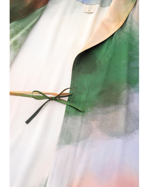 Watercolor silk gown Misty Lake | Matsuya Ginza