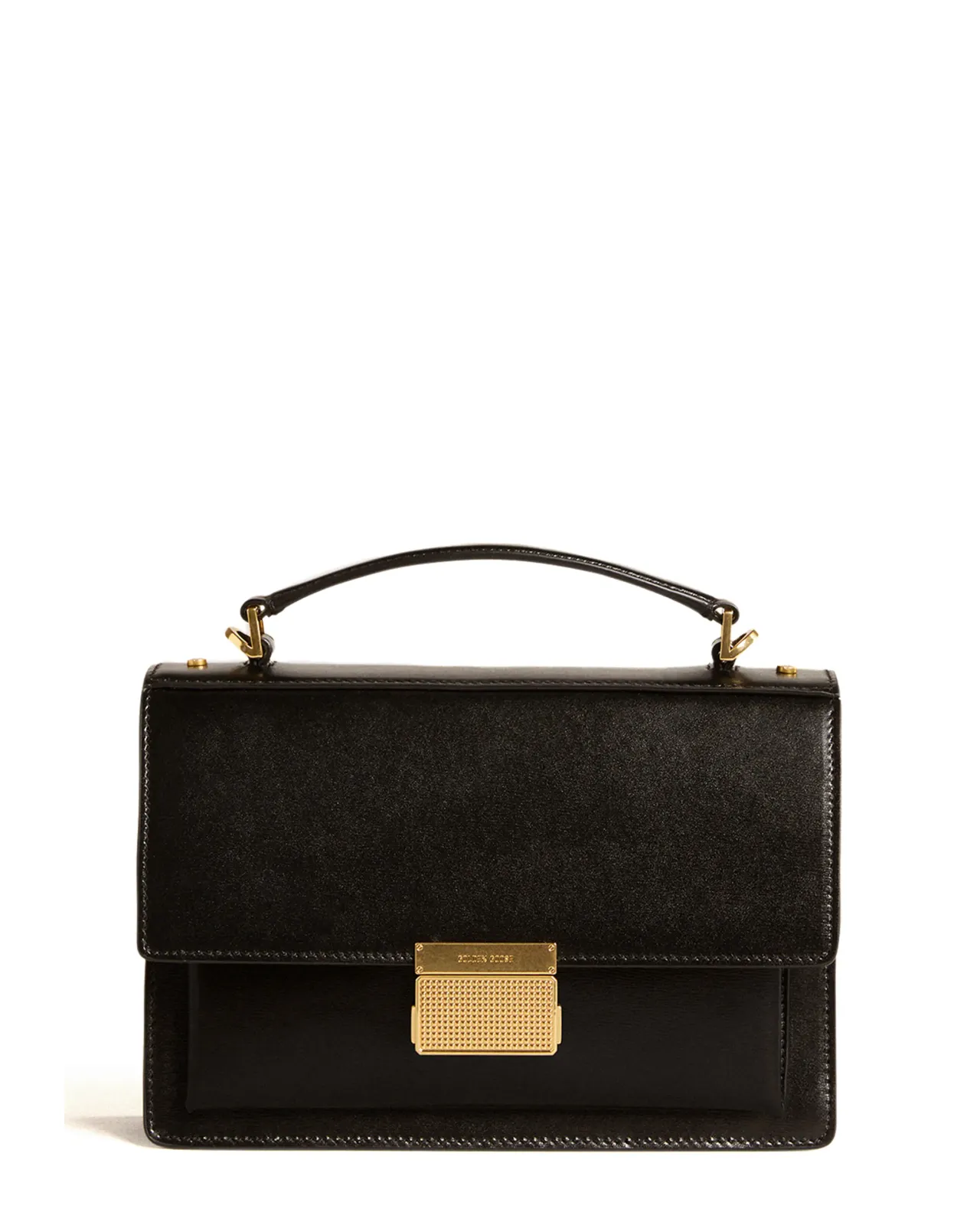 Venezia Bag in black boarded leather with gold details | Matsuya Ginza