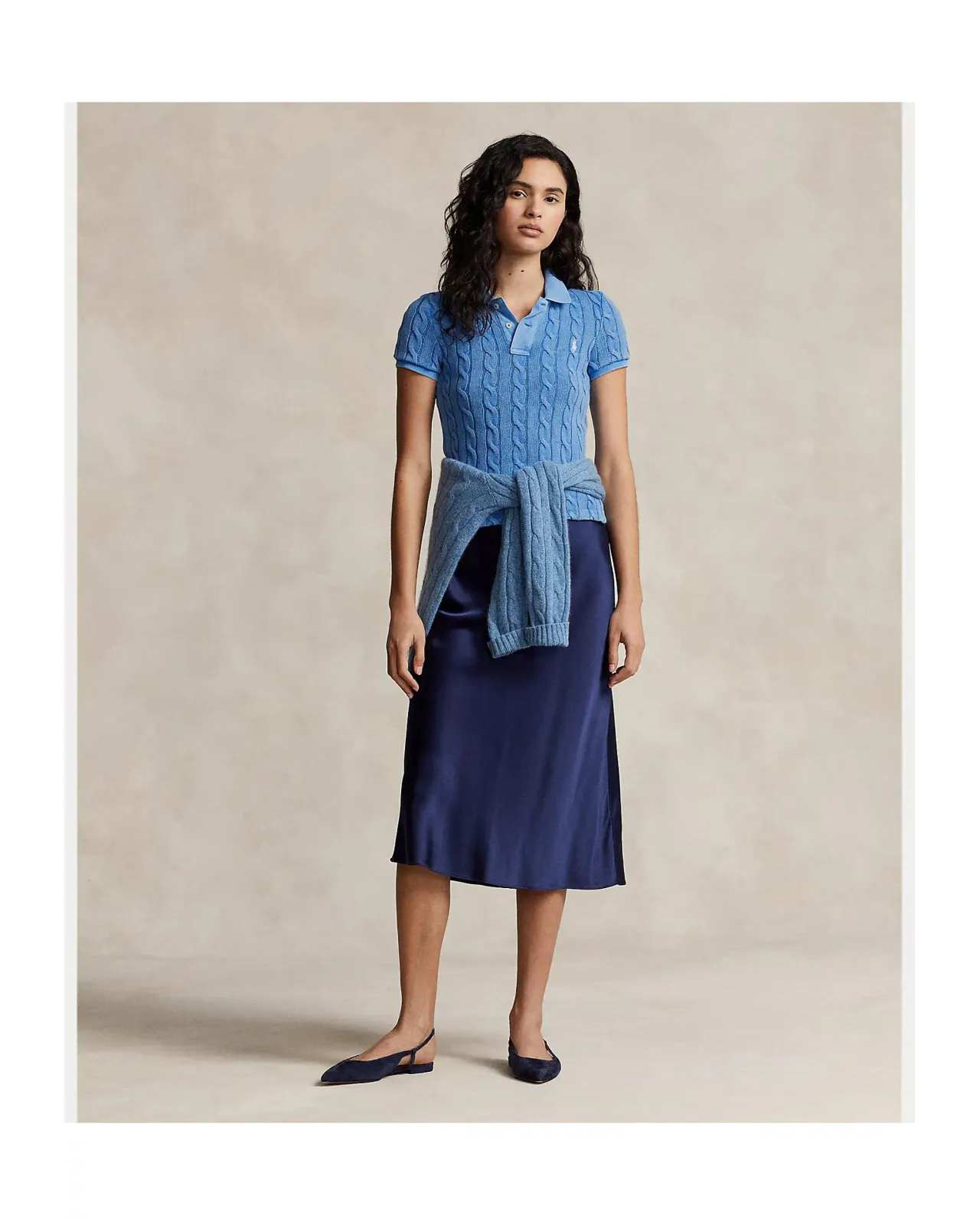 POLO RALPH LAUREN Cable Knit Polo Shirt | Matsuya Ginza