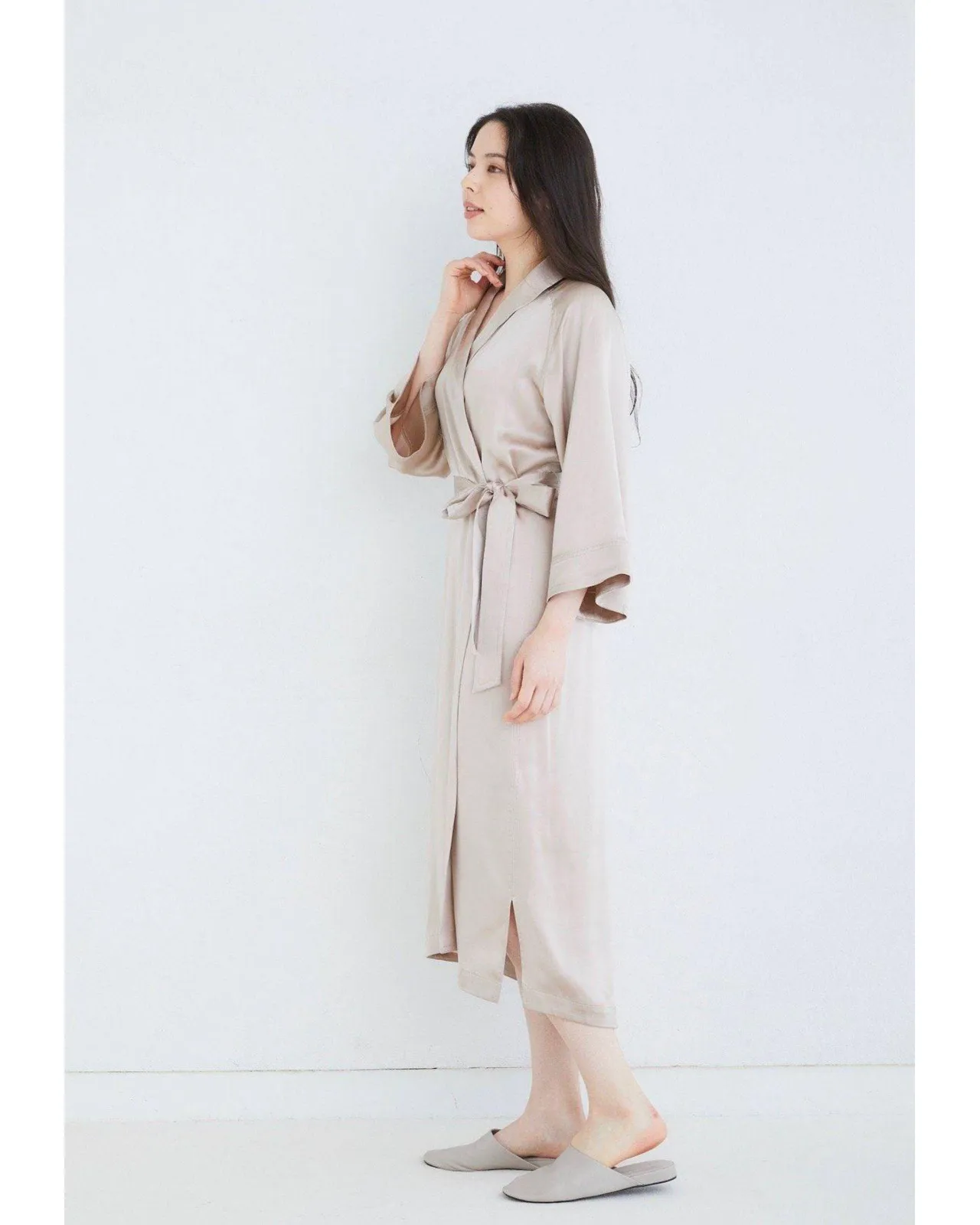 Silk Gaun Pink Beige | Matsuya Ginza