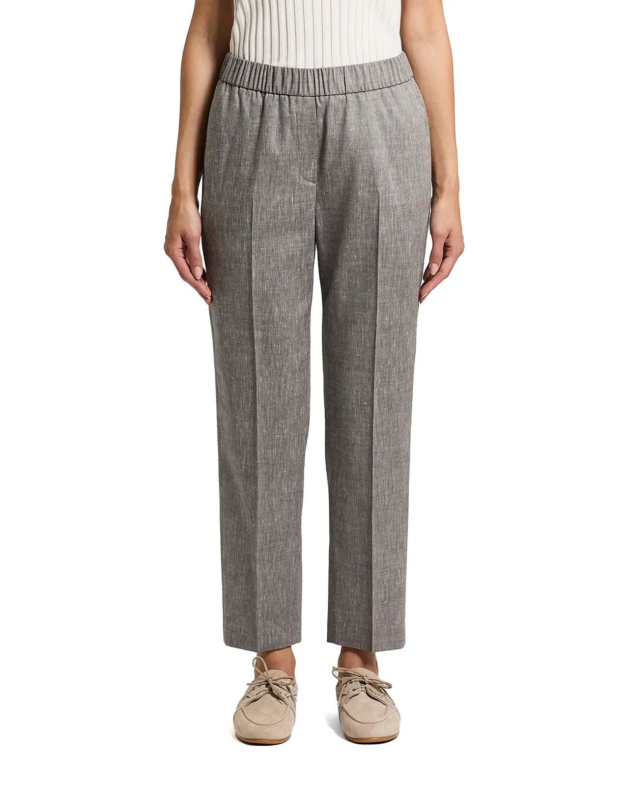 Canvas Ball Chain Detail Cigarette Pants | Matsuya Ginza