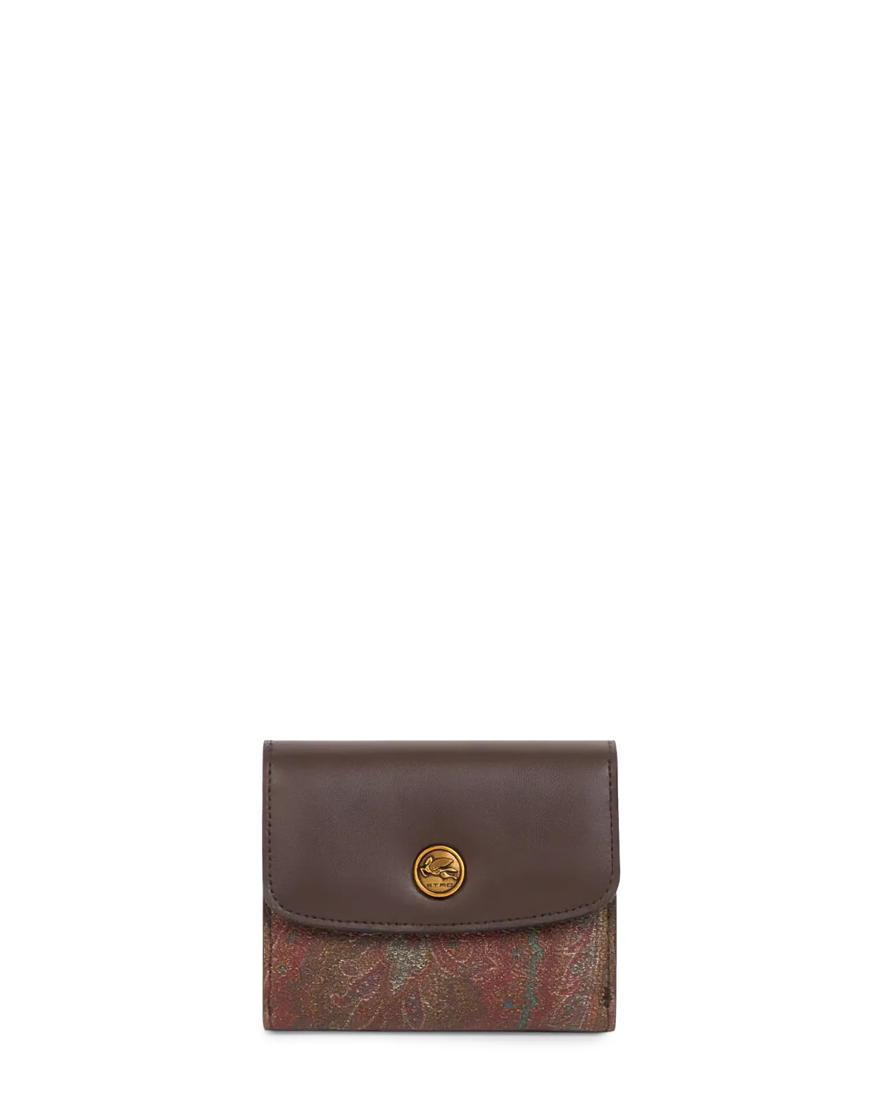 Leather Flap & Coin Button Paisley Wallet (Small) | Matsuya Ginza
