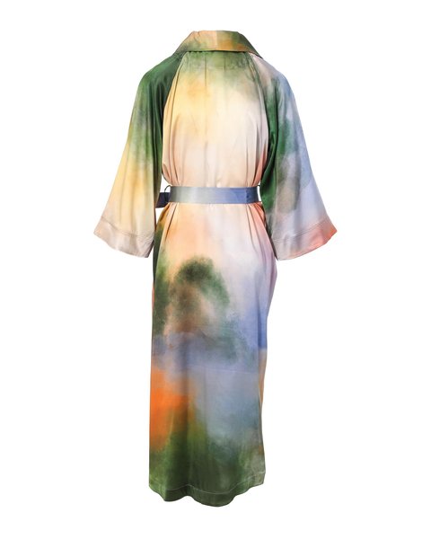Watercolor silk gown Misty Lake | Matsuya Ginza
