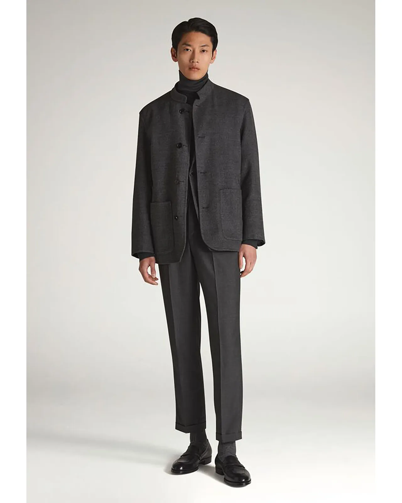 Wool Stand-Collar Double-Faced Reversible Driving Jacket | Matsuya Ginza