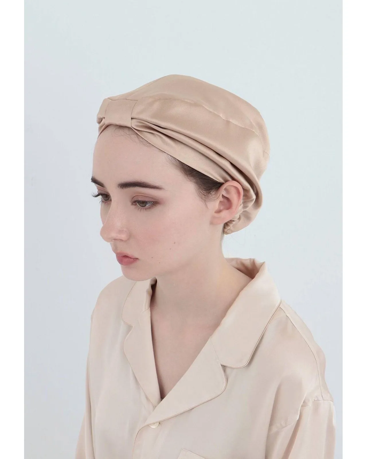 Silk Cap Pink Beige | Matsuya Ginza